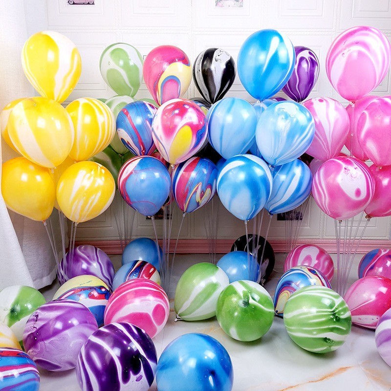 Rainbow Tie Dye Balloons 10 Inch Agate Marble Latex Swirl Balloons for ...