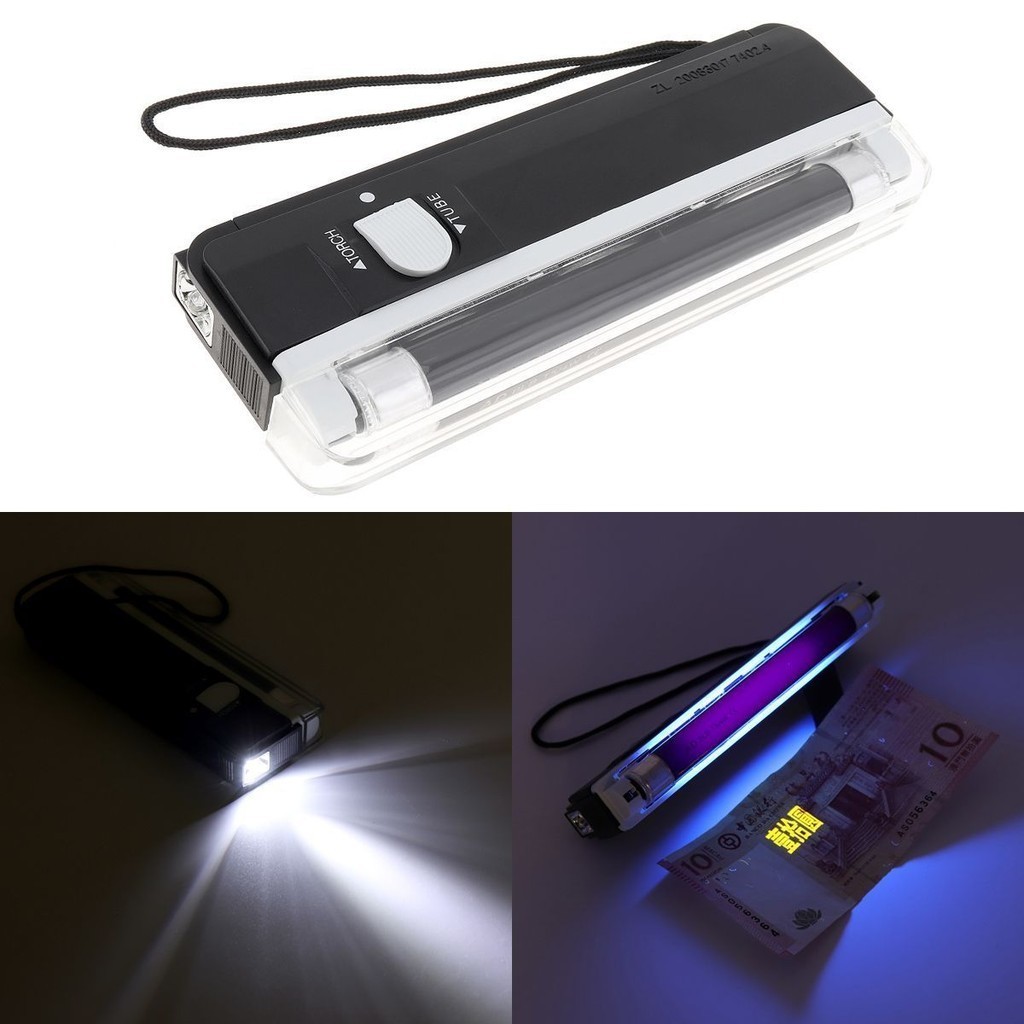 Portable Mini UV Counterfeit Bill Money Detector LED Light Currency ...