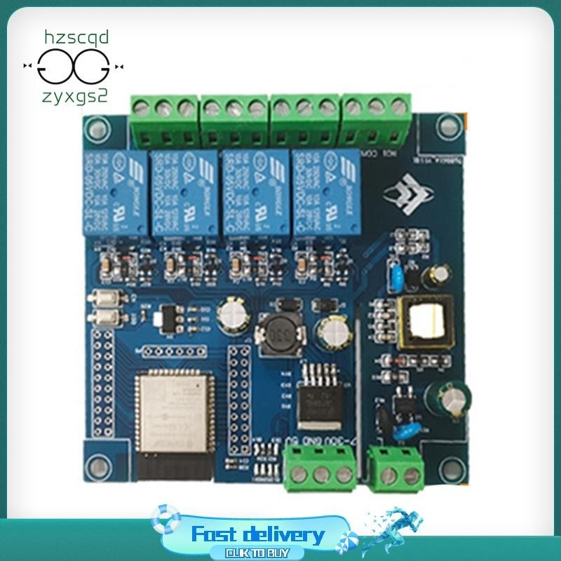 【Hzscqdzyxgs2】AC 220V/DC 5-30V Power Supply ESP32 WIFI Bluetooth BLE Four-Way Relay Module ESP32 ...