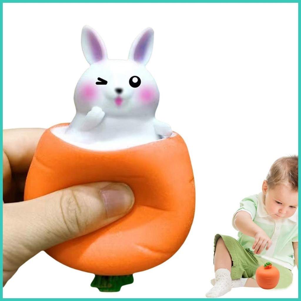 Carrot Rabbit Cup Squeeze Toys Cute Cartoon Stress Relief Toys Children ...