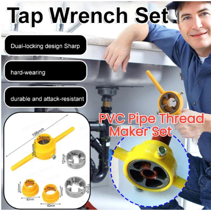 【On Sale】PVC Thread Tool Maker Pipe Threader Tool Set(1/2″-3/4″-1 ...