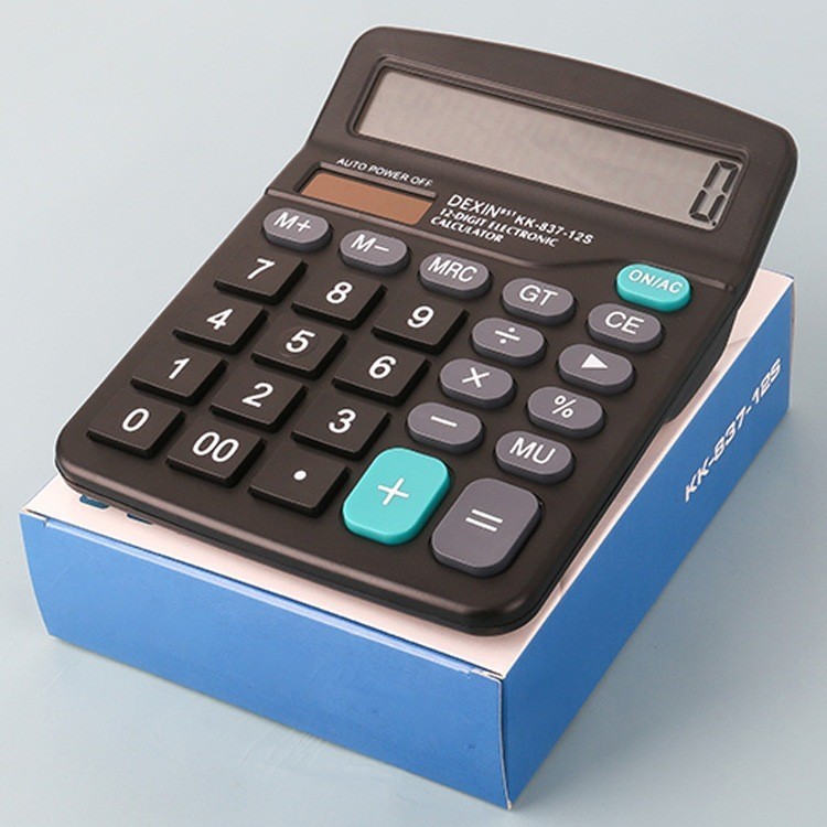 12 Digit Large Screen Solar Battery Operated Basic Calculator (Battery ...