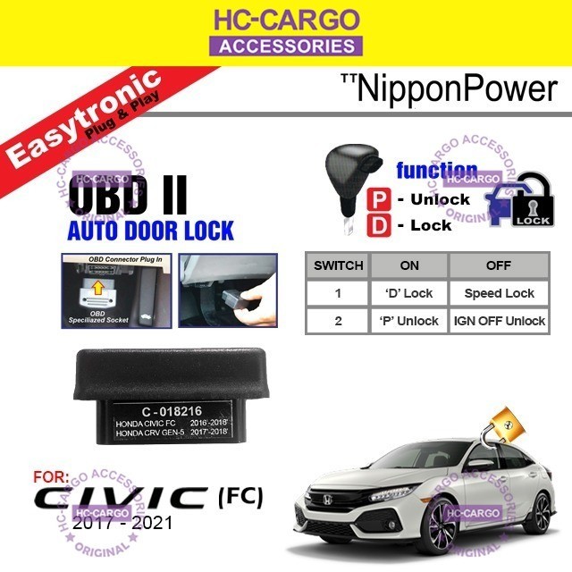 Honda Civic FC 2016 - 2021 OBD Safety Auto Door Lock Foot Brake Speed D ...