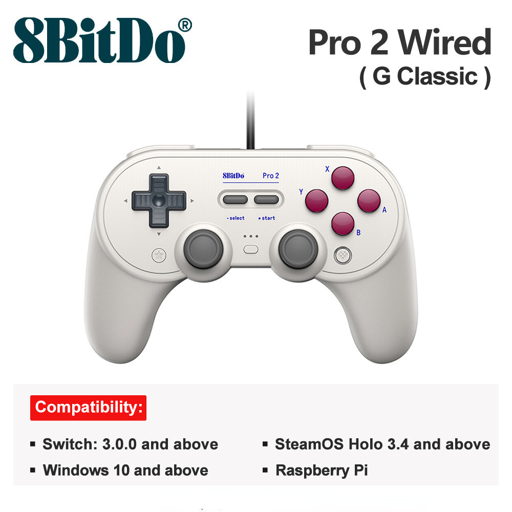 8BitDo Pro 2 Wired Gamepad for Nintendo Switch PC Gamepad RetroPie ...
