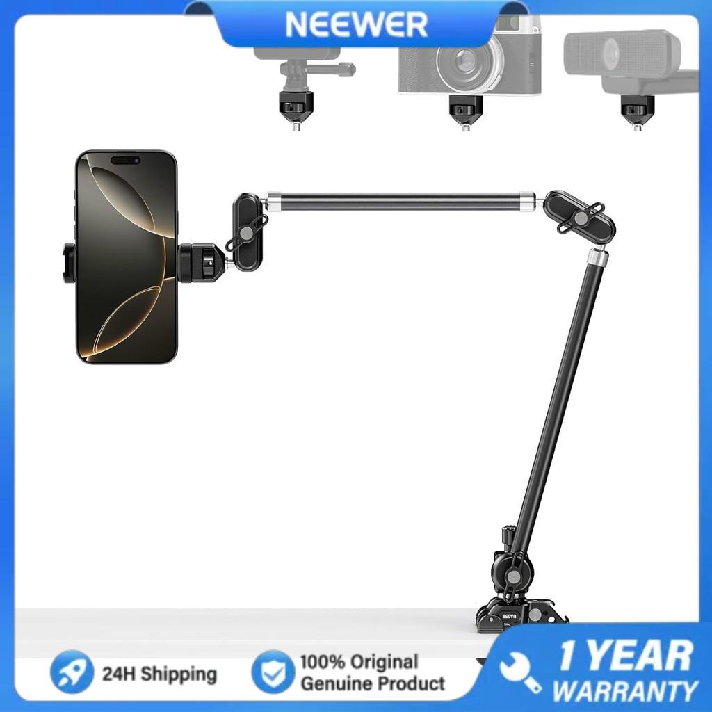 NEEWER 30" Articulating Magic Arm with Super Clamp & Phone Holder ...