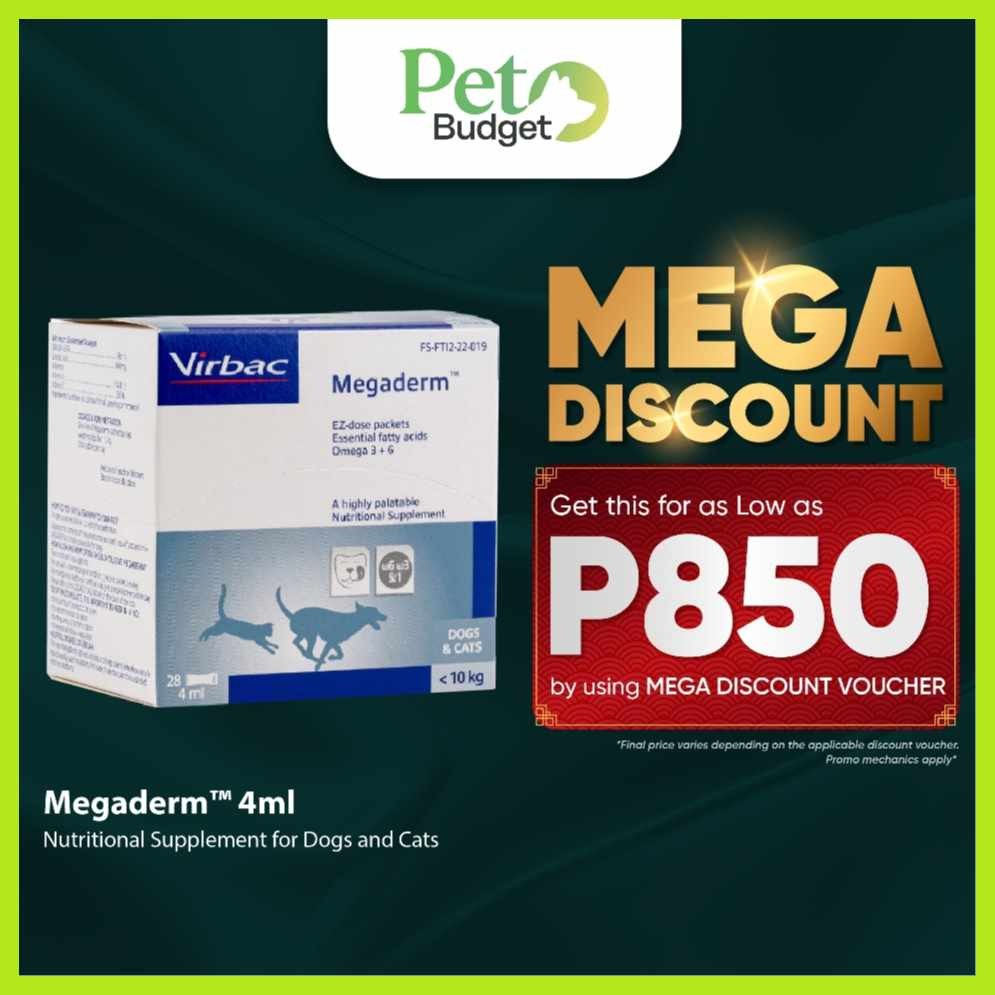 Virbac)A`Megaderm.hJ;4ml+p@b@Z@I@M@Nd per box (28 sachets) Dogs Cats I ...