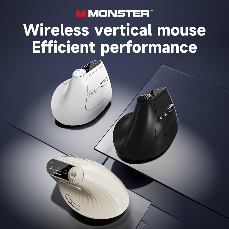 Monster M2 MAX Wireless Mouse Rechargeable Ergonomic Vertical Mouse LED ...