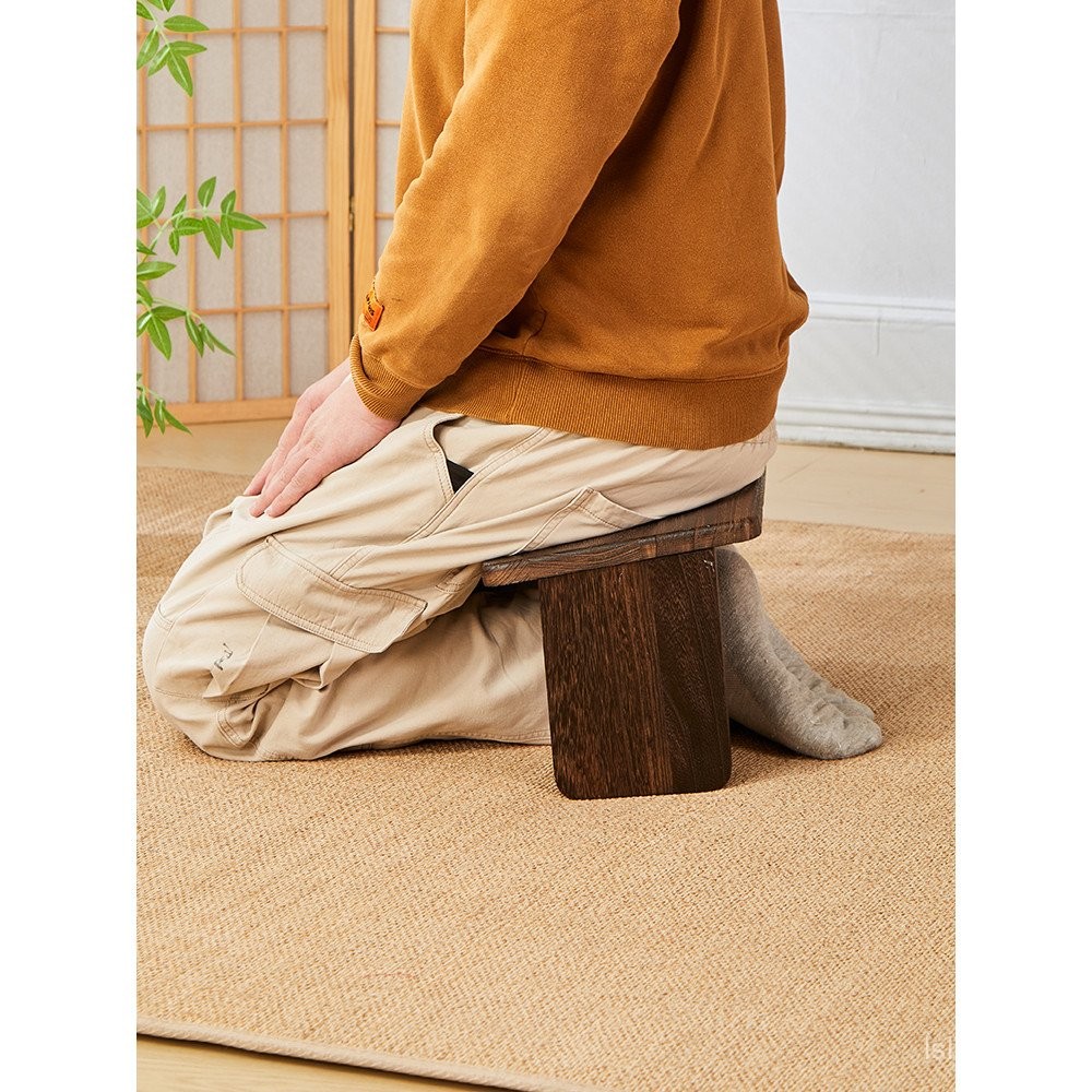 Solid Wood Wide Kneeling Stool Zen Meditation Sitting Stool Folding Tea ...