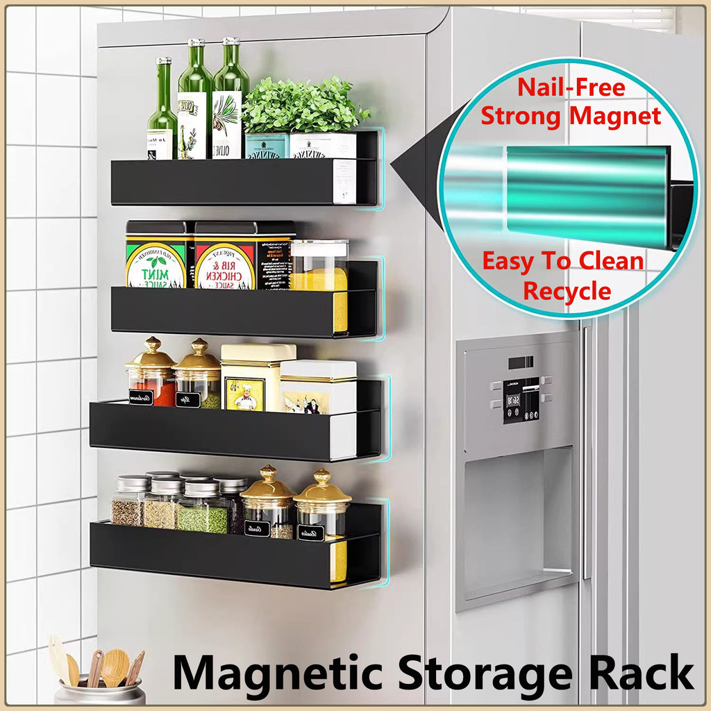 Magnetic storage rack Refrigerator side storage rack Hanging storage ...