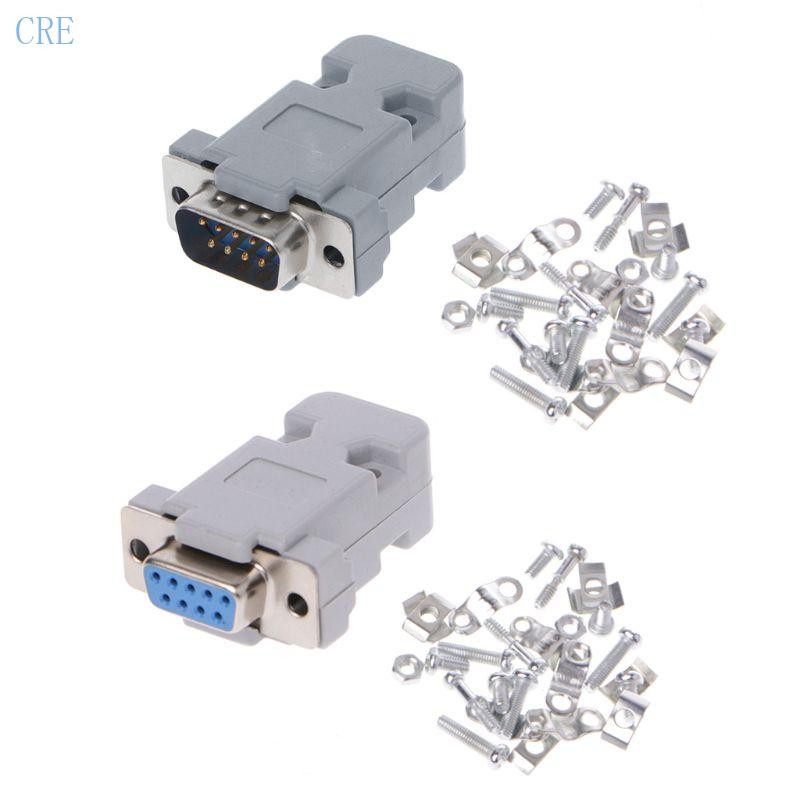 CRE 5Sets 9Pin Male Female D-Sub Plug Solder Connector RS232 Serial DB9 ...