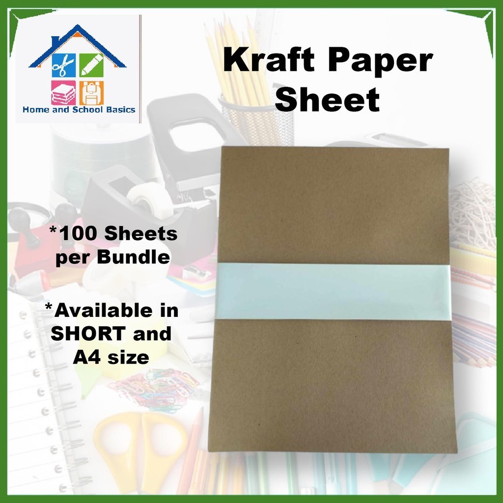 Kraft Paper Sheets / SHORT and A4 Size / Sold per bundle | Shopee ...