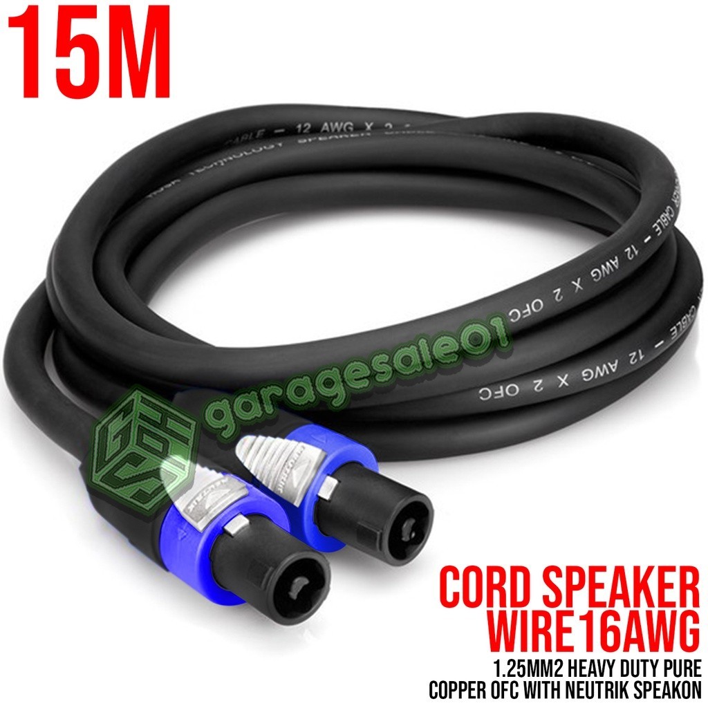 Royal Cord Speaker Wire 16awg 1.25mm 2 Heavy Duty Pure Copper OFC with ...