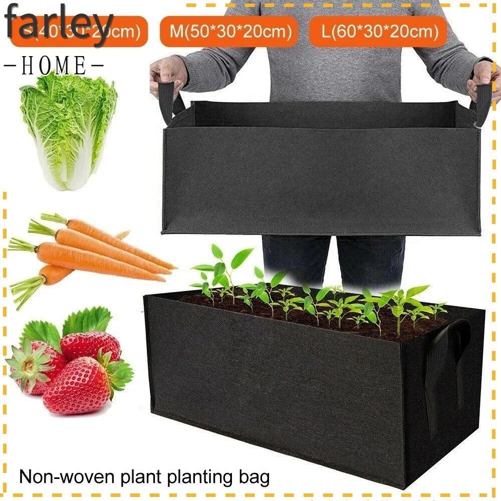 FARLEY Garden Planting Bag, Felt Rectangle Grow Bag, High Quality with ...