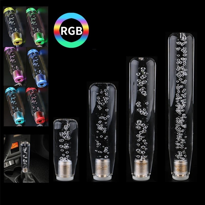 Universal Crystal RGB Shift Knob Stick Manual Transmission Bubble LED ...