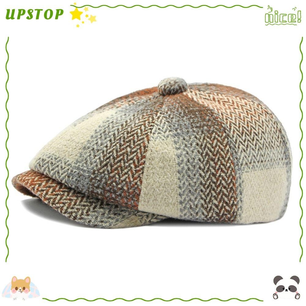 UPSTOPBO Octagonal Cap, Retro Fashion Newsboy Cap, Women Men Thickened ...