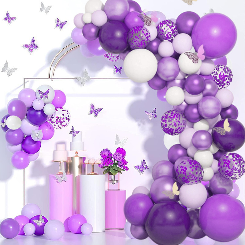 Balloon Arch Purple Pink Garland Chain Birthday Party Decor Wedding ...