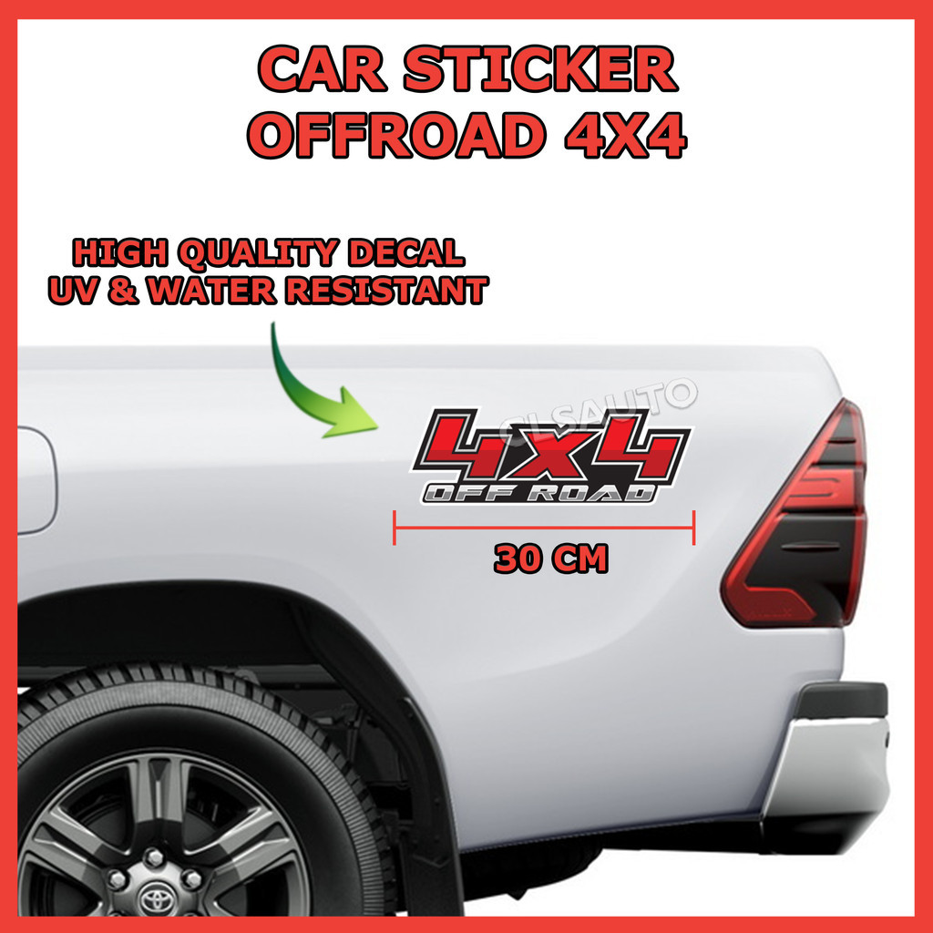 Sticker 4x4 Offroad Design 12 Hilux Ranger Raptor Triton DMAX Pickup ...