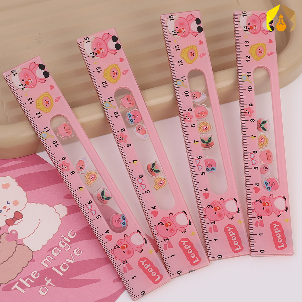 New Acrylic Thickened Learning Cartoon Ruler - Kawaii Little Beaver ...