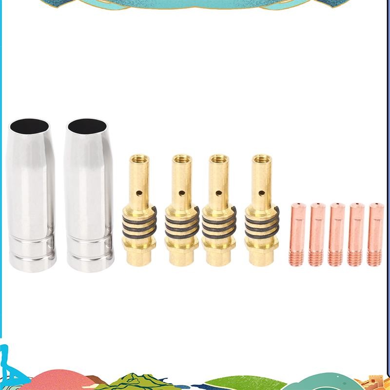 11Pcs/Set Mig Welding Nozzle Welder Torch Nozzles Holder Contact Tips 0.040 Inch Gas Diffuser ...