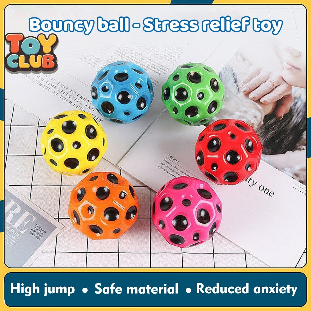 High Resilience Hole Ball Soft Bouncy Ball Anti-fall Moon Shape Porous ...