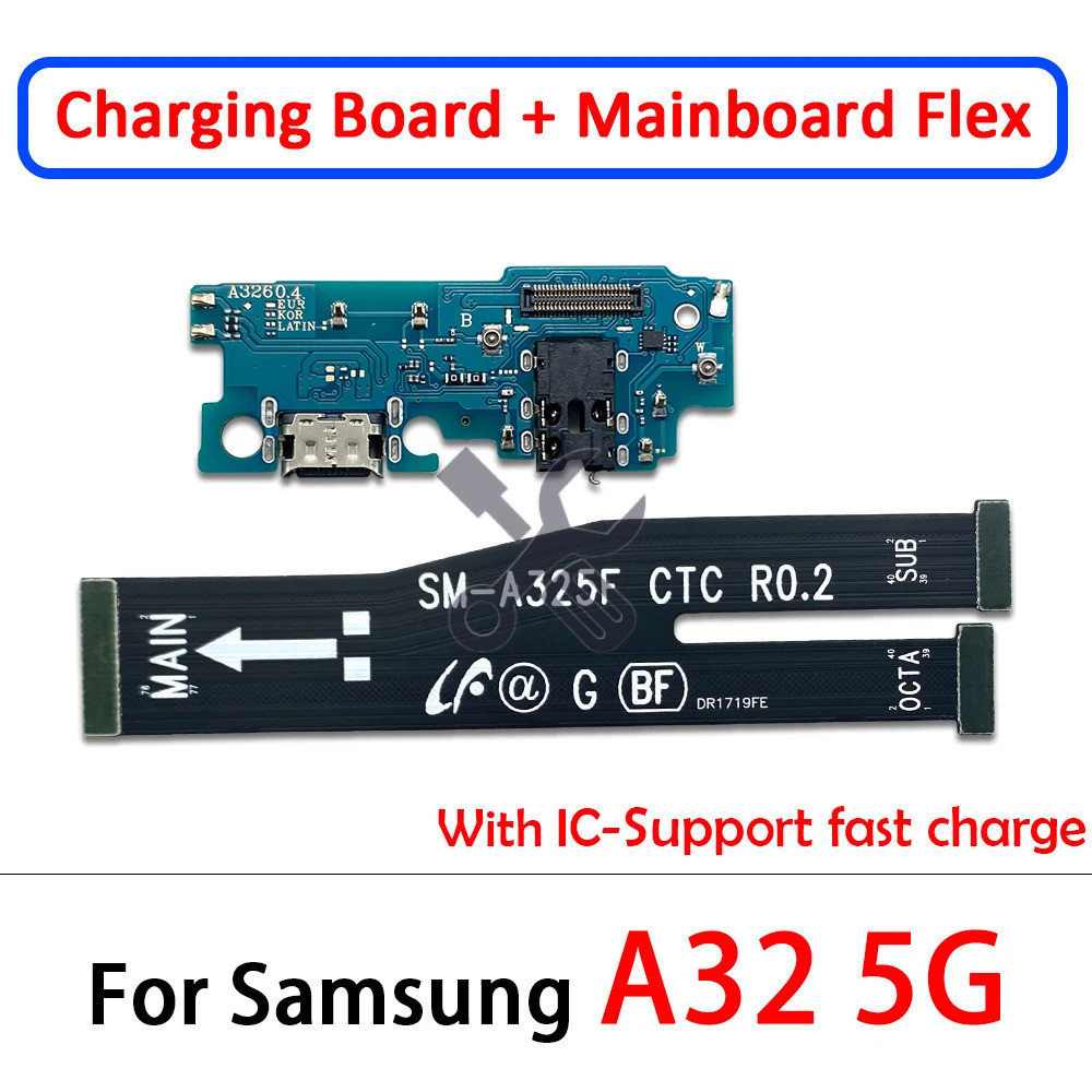 For Samsung A32 4G 5G USB Charging Board Charger Port Flex + Main Board ...