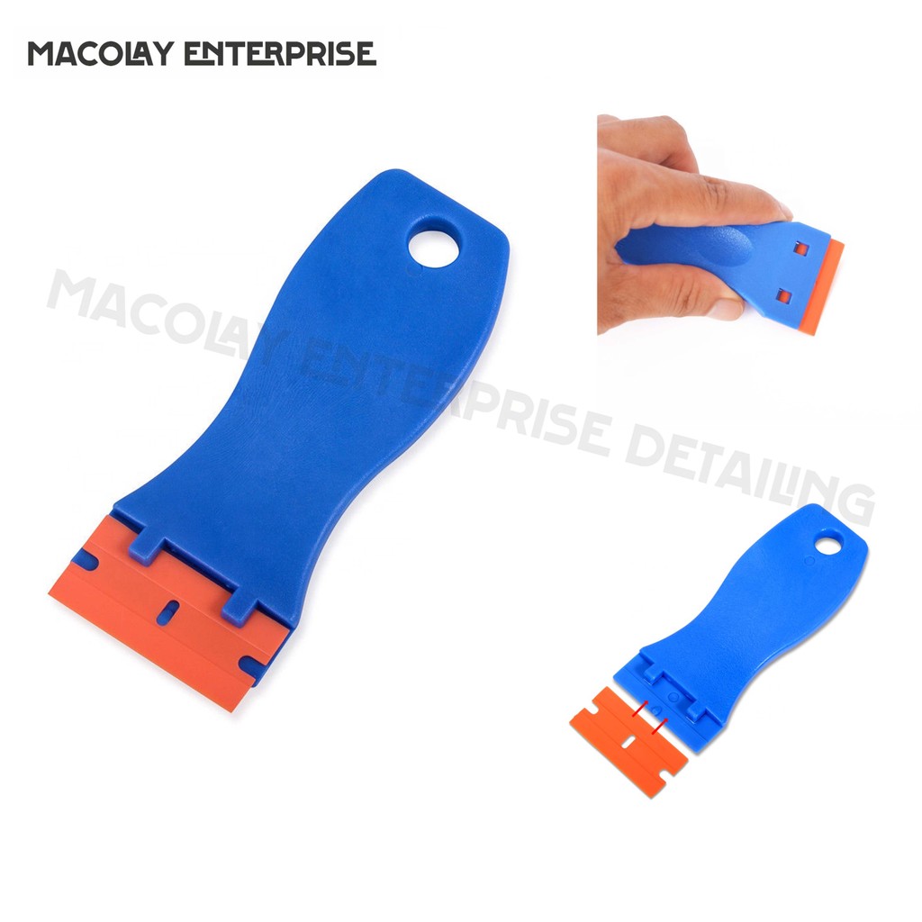 WR-38 Blue Plastic Scraper with plastic blade for Car PPF Macolay ...