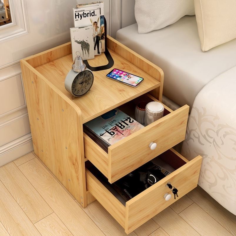 #Large Simple Bedside Cabinet with Drawers, Storage Cabinet for Bedroom ...