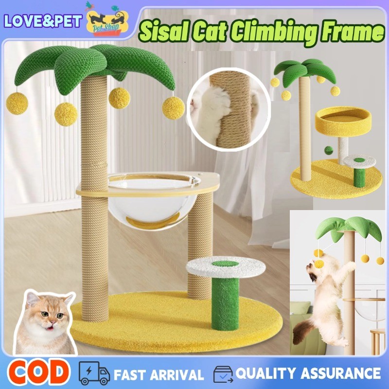 Sisal Cat Climbing Frame Coconut Tree Large Cat Climbing Toy Cat Condos ...