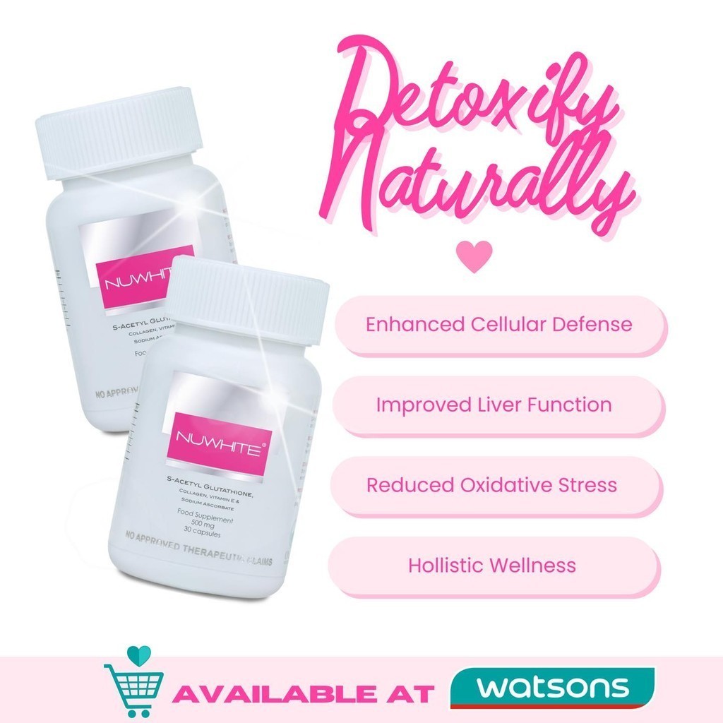 EXP: 2026 ONHAND Nuwhite S-Acetyl Glutathione with Collagen Sodium Ascorbate and Vitamin E ...