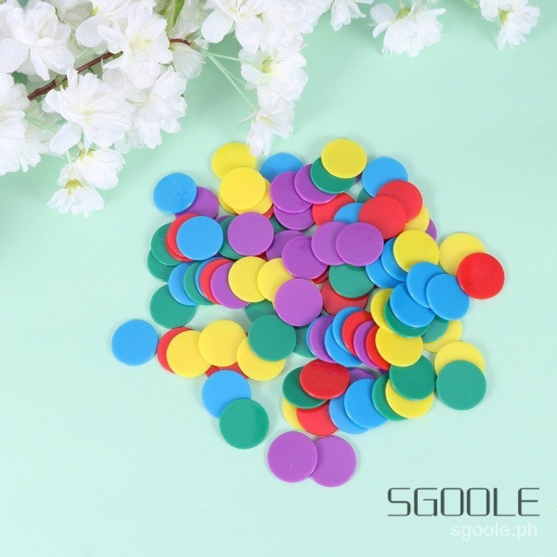 [SGOOLE] 100Pcs Bingo Chips Plastic Small Counting Learning Counters ...