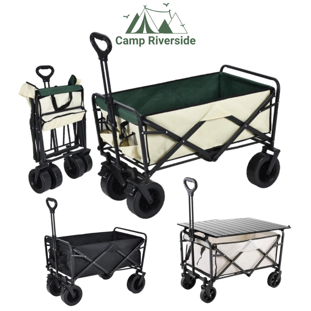 Outdoor Trolley Wagon Foldable Cart Beach Shopping Camping Cart with ...