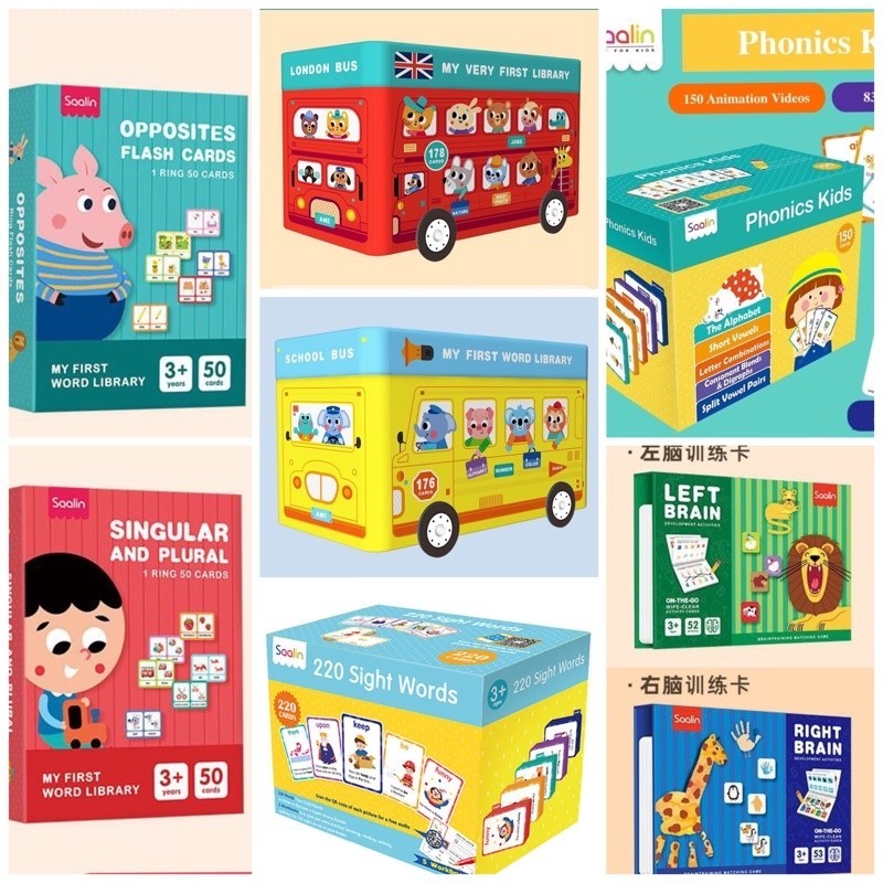 Saalin 220 Sight Words, Phonic kids, Opposites, Singular and Plural ...