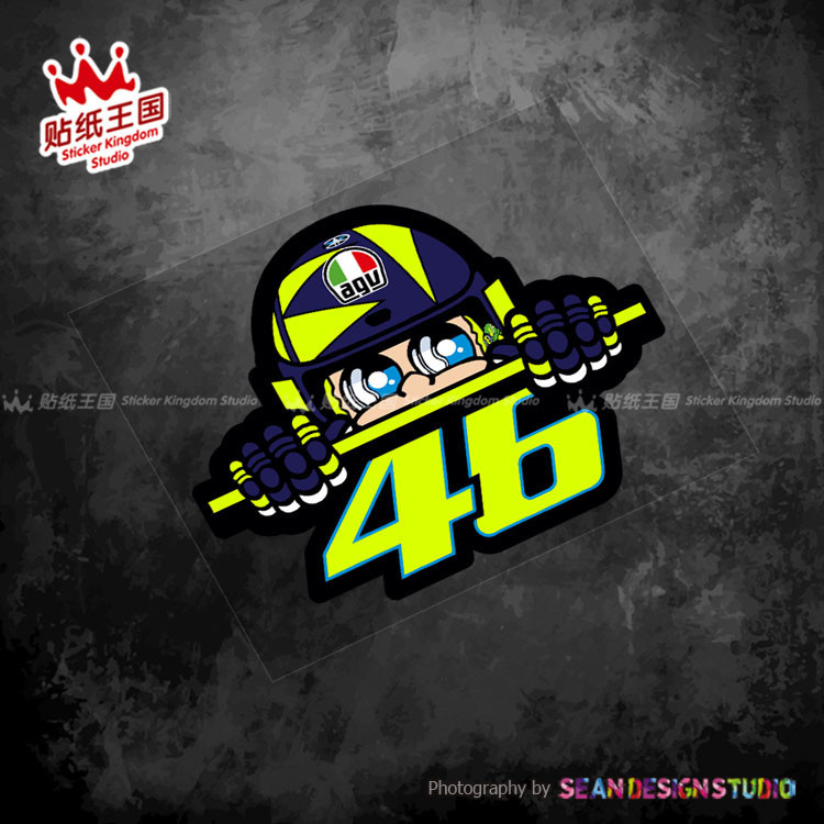 For motogp Valentino Rossi VR46 Helmet Motorcycle Motor bike Decal ...