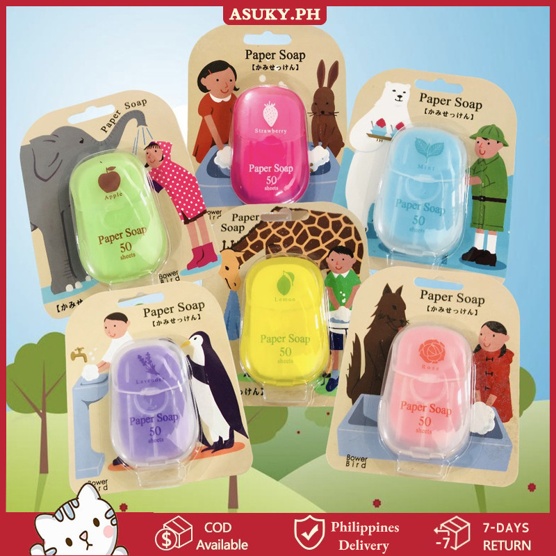 50PCS Portable Soap Paper Sheets Disposable Scented Hand-washing ...