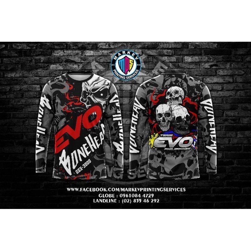 long 2024 evo sleeve bonehead riders jersey full sublimation spundy ...