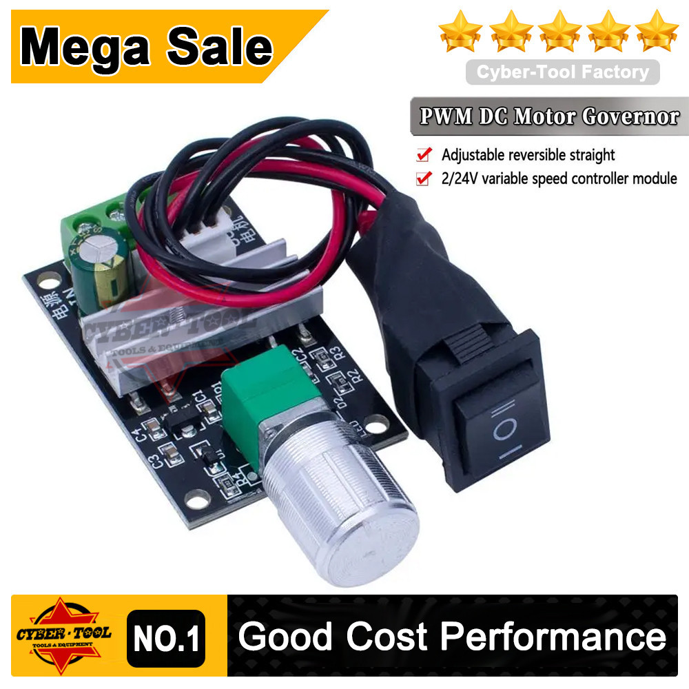 6V 12V 24V 28VDC 3A 80W PWM Motor Speed Controller Regulator Adjustable Variable Speed Control ...