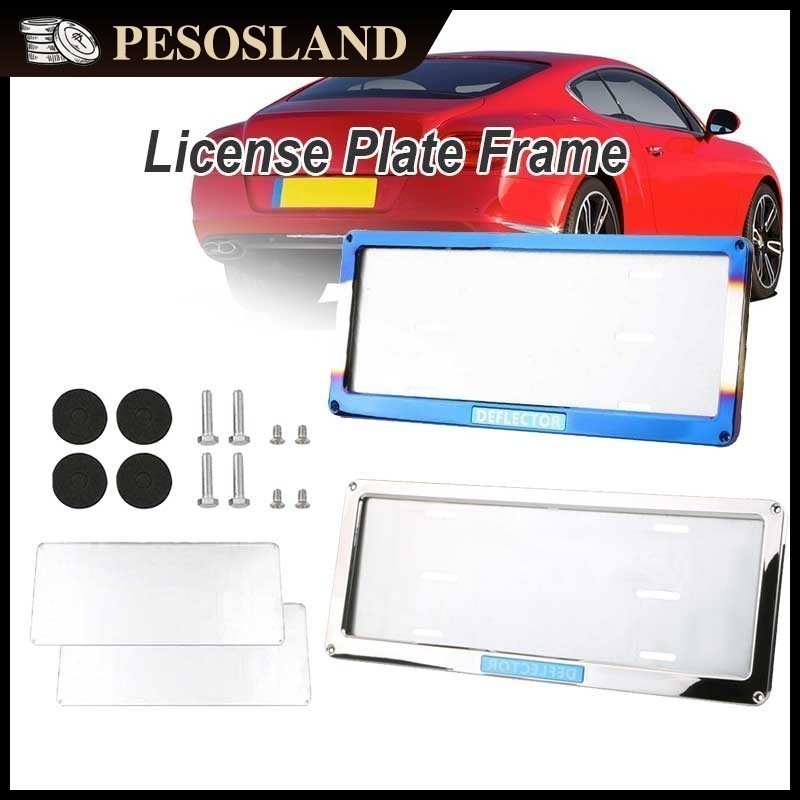 Car Plate Number Frame Acrylic Cover Car License Plate Stainless Steel ...
