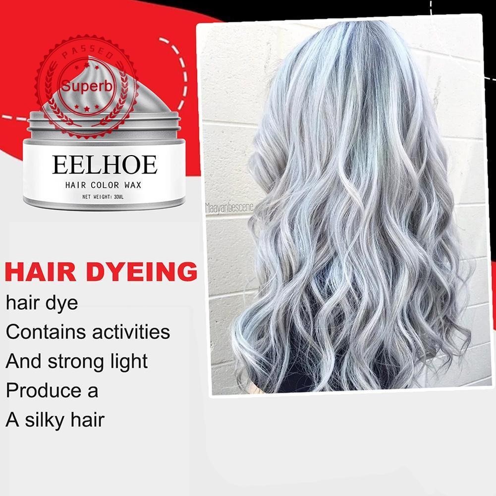Dorame 30ml Eelhoe Temporary Hair Color Wax Gray Haircolor Disposable Natural Wax Hair Lasting