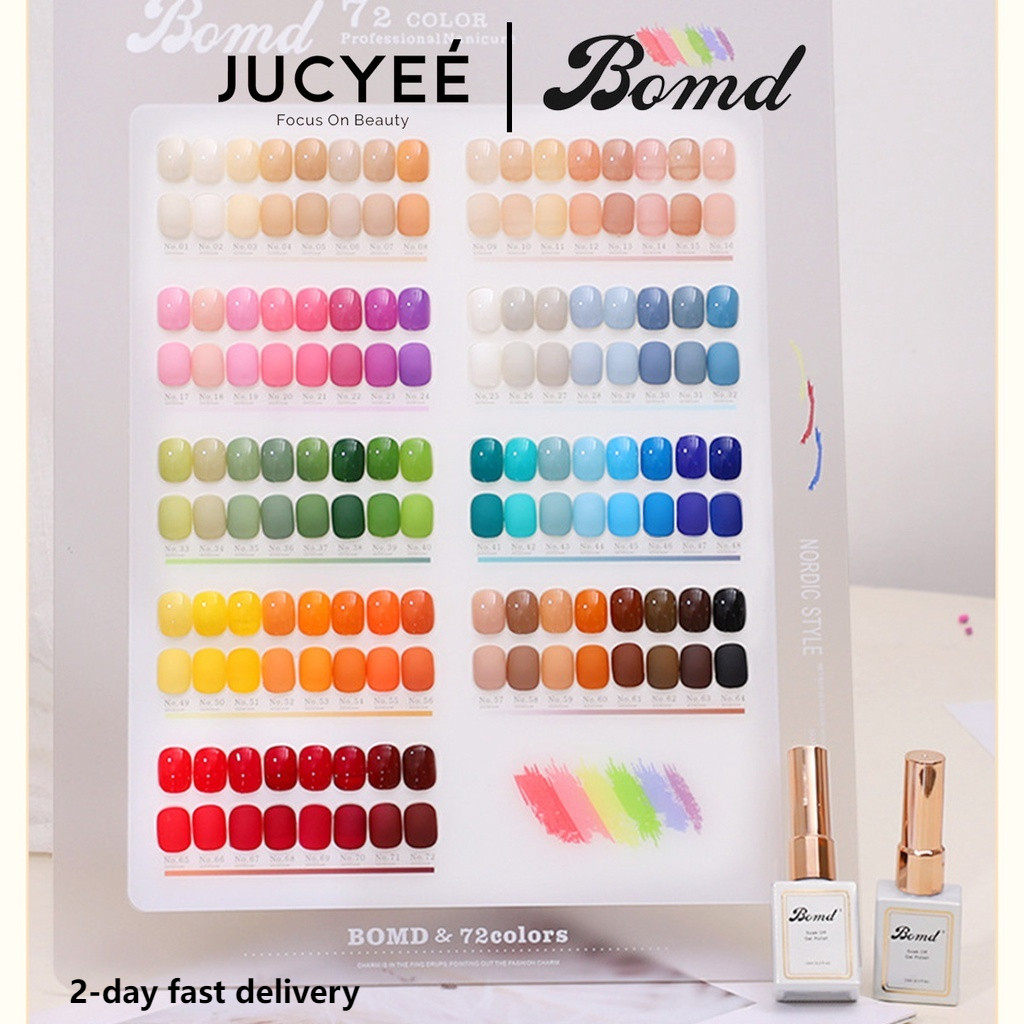 BOMD 72 piece manicure setfull set of nail polish non glue colorplate ...
