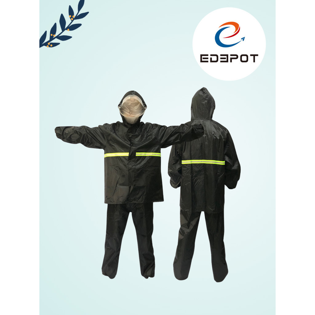 Edepot Jbee Terno Rain Coat J0962 (Black with Neon Line) | Shopee ...