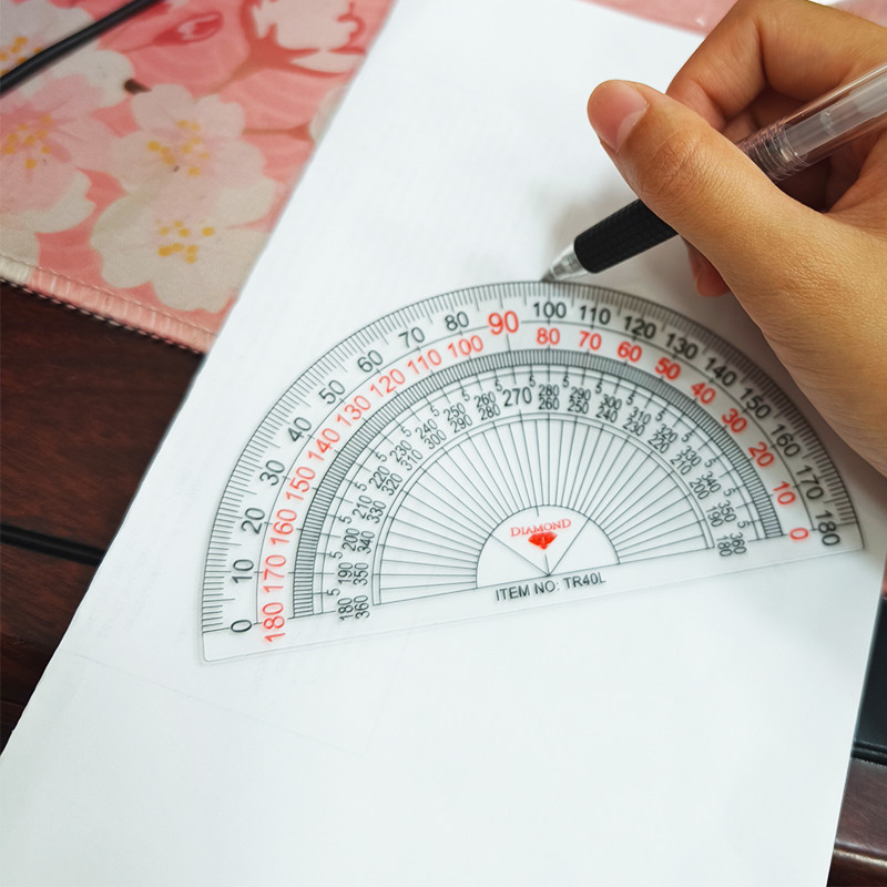 (HOMEY) SCHOOL SUPPLIES Clear 180 Degree Protractor Angle Measurement ...