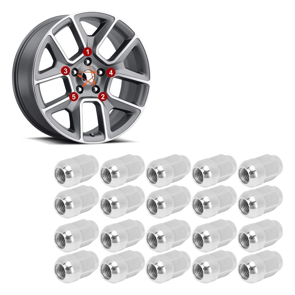 [LMC] 20PCS Lug Nuts Stylish Chrome Finish 12x1.5mm Radius Wheel ...