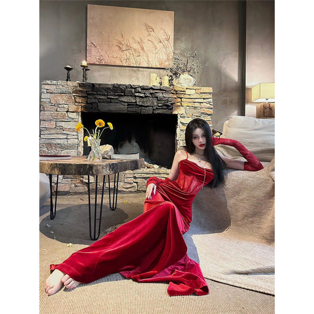 Fashionable French Socialite Elegant High-Grade DressinsSexy Slim-Fit ...