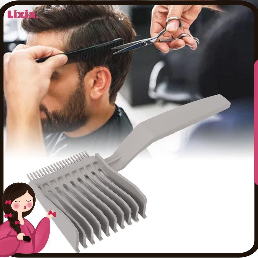 LIXIA Hair Cutting Comb, Ergonomic Men Styling Tool Barber Fade Combs, Plastic Clipper ...