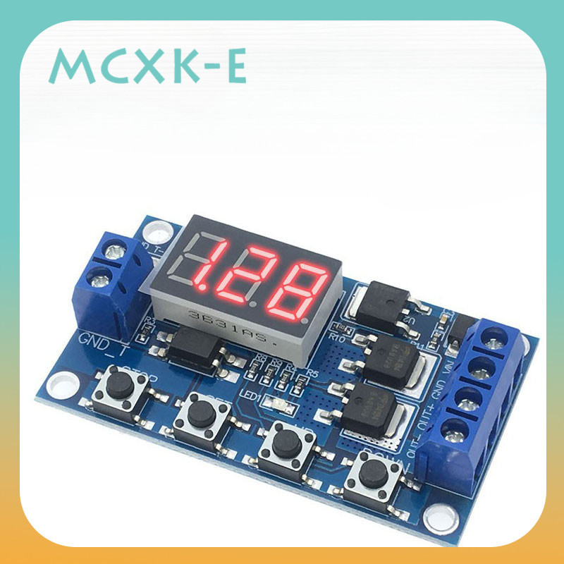 DC 12V 24V Dual MOS Tube LED Digital Time Delay Relay Trigger Cycle Timer Delay Switch Circuit ...
