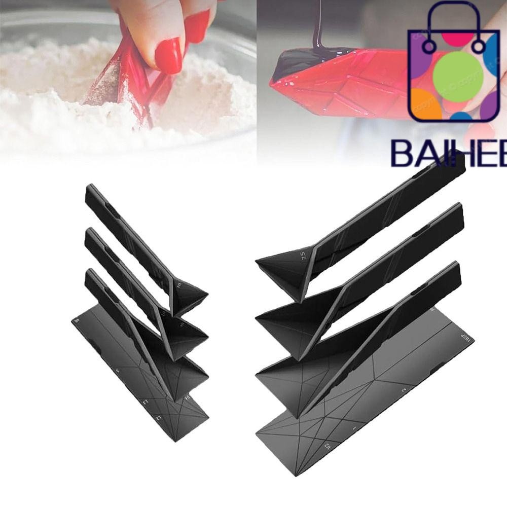 BAIHEE Flat 3-in-1 Measuring Spoons, Polygons Folds Flat Measuring ...