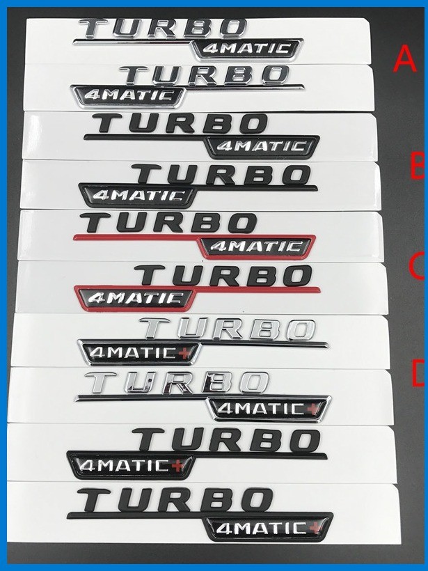 Mercedes Benz new E-class C-class CLA side logo TURBO 4MATIC + logo ...