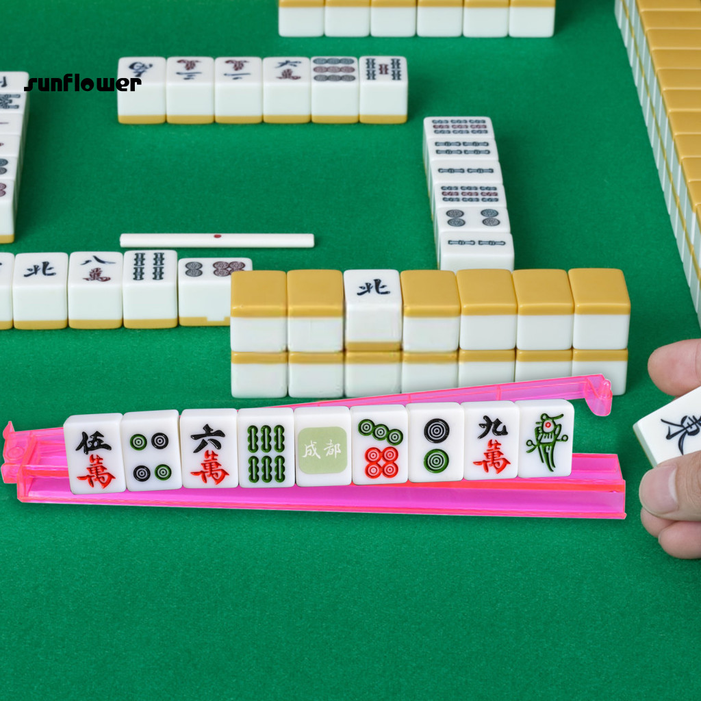 SU American Mahjong Holders Mahjong Rack Set Portable Acrylic Mahjong ...
