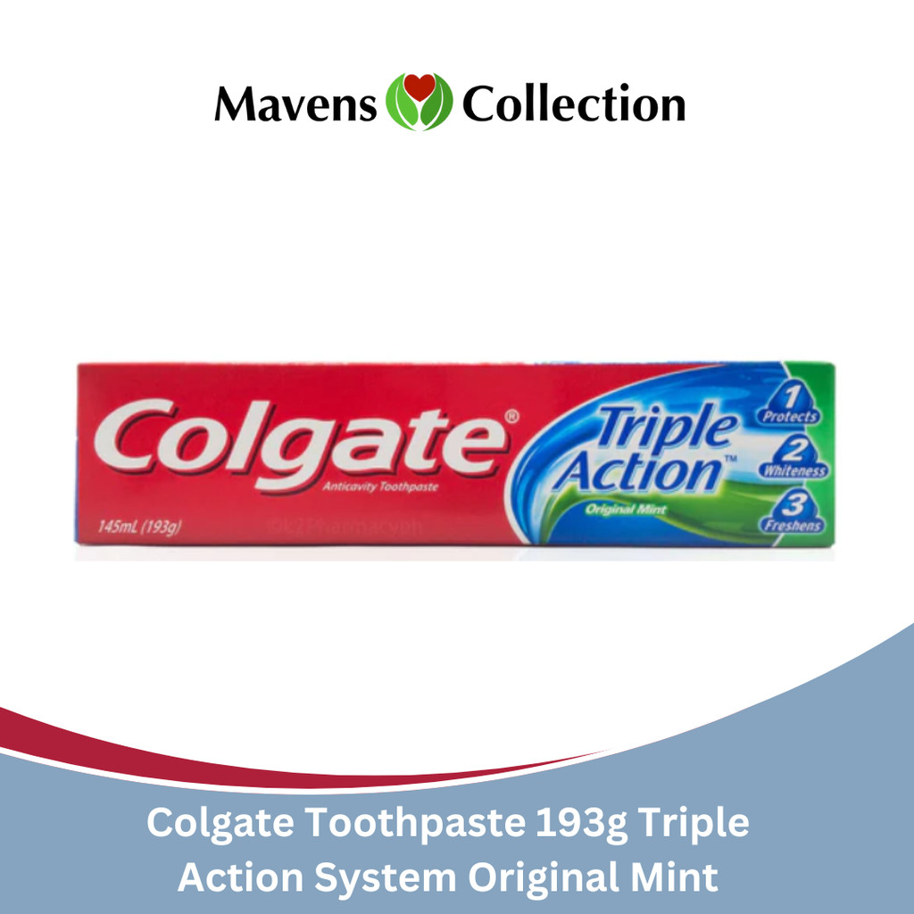 Colgate Toothpaste 145ml/193g Triple Action System Original Mint ...