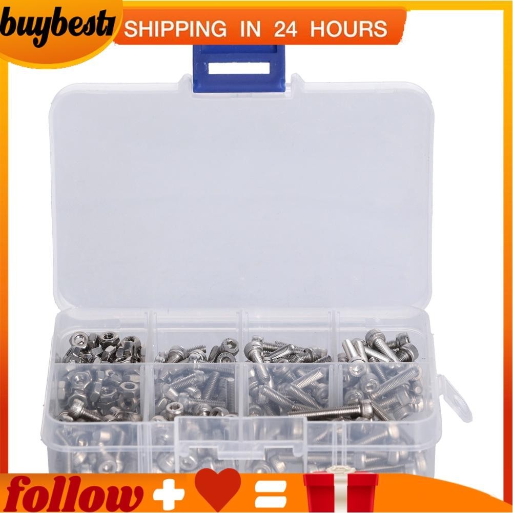 Nut Kit Hex 6 Most Common Sizes 304 Stainless Steel Fastener Nuts for ...